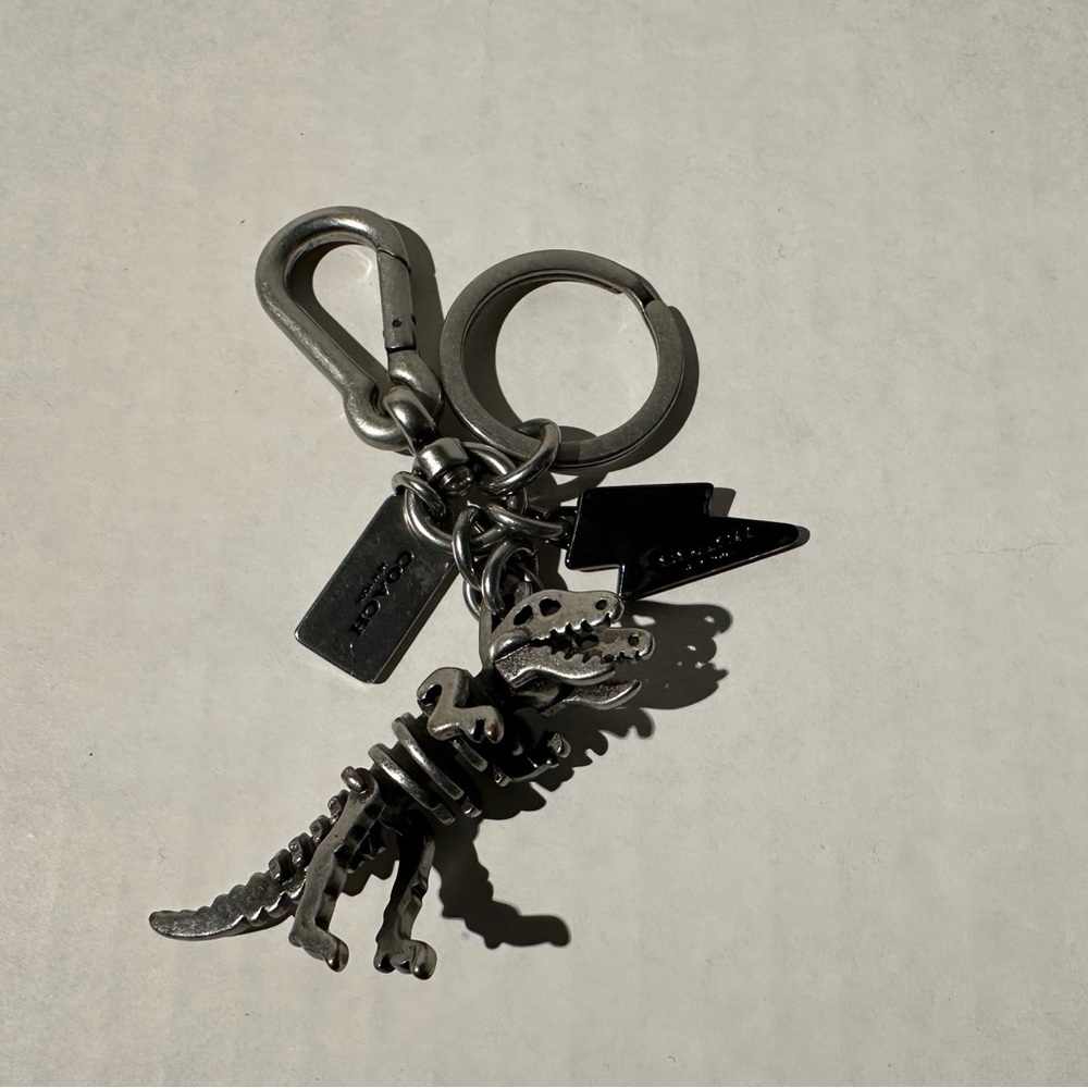 Coach T-Rex Dinosaur Skeleton Key Ring/Bag Charm - Gem